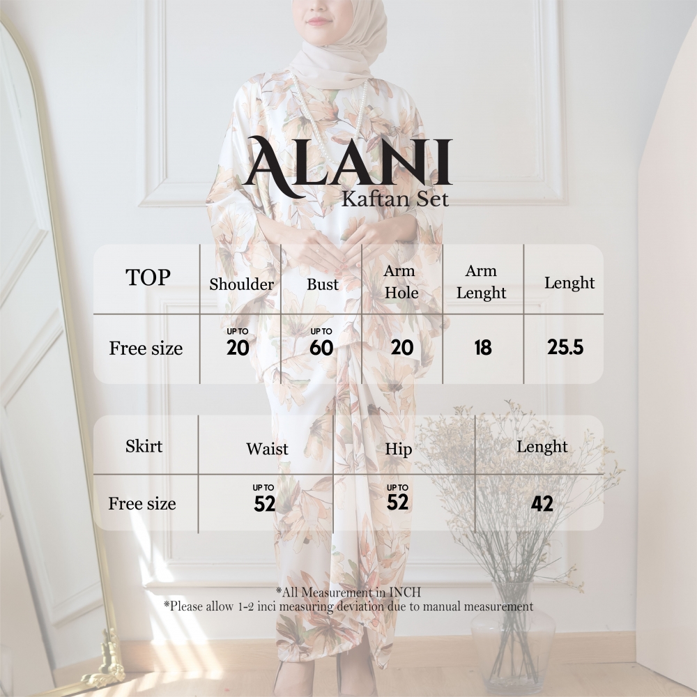 Alani Kaftan Set - Soft Pink / Brown / Grey